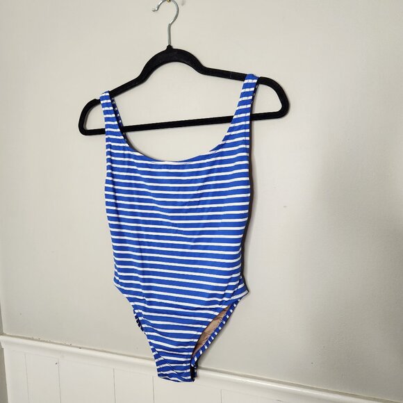 J Crew Swim J Crew Plunging Scoopback Onepiece Swimsuit In Stripe